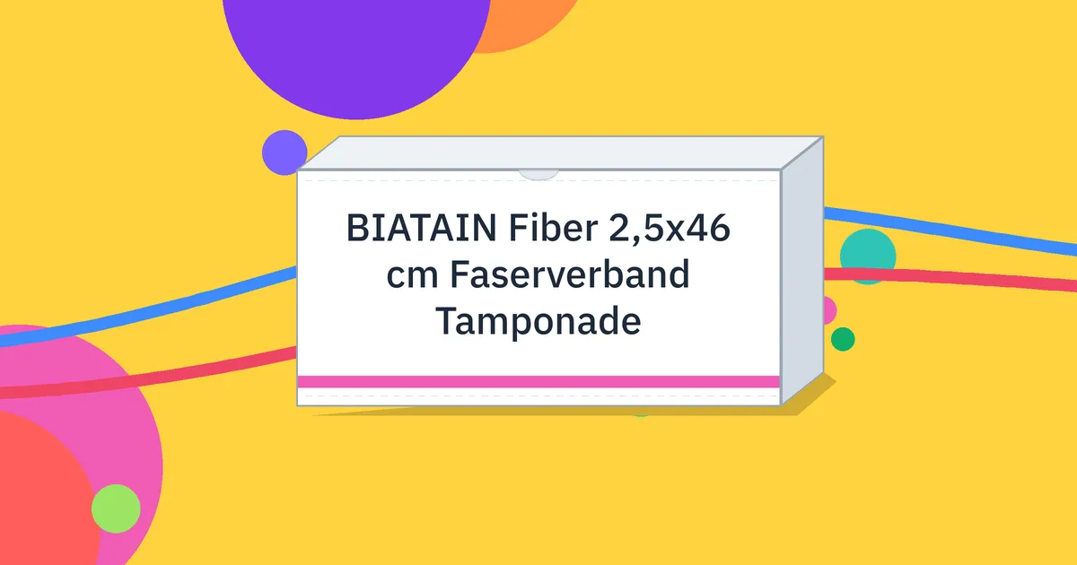 Symbolbild: Packung mit der Aufschrift BIATAIN Fiber 2,5x46 cm Faserverband Tamponade (PZN 19535583) – Verfügbarkeit und Bezug in Apotheken in Frankfurt am Main