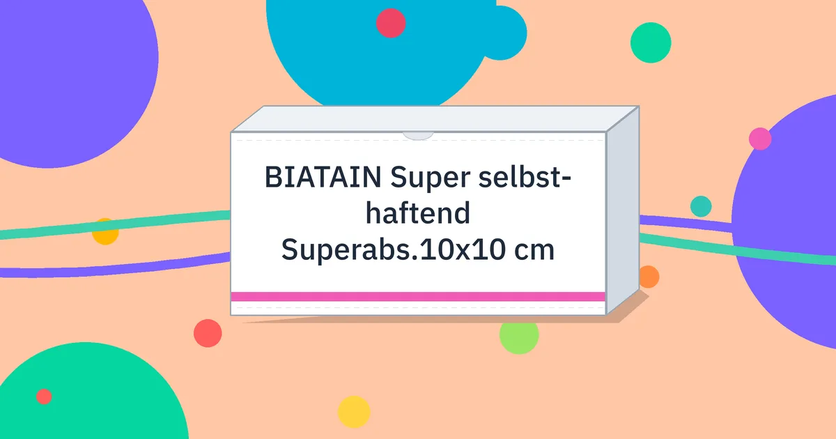 Symbolbild: Packung mit der Aufschrift BIATAIN Super selbst-haftend Superabs.10x10 cm (PZN 18125860) – Verfügbarkeit und Bezug in Apotheken in Frankfurt am Main