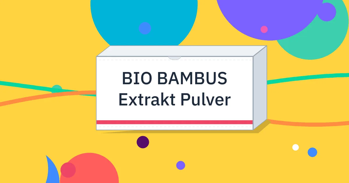 Symbolbild: Packung mit der Aufschrift BIO BAMBUS Extrakt Pulver (PZN 16837289) – Verfügbarkeit und Bezug in Apotheken in Frankfurt am Main
