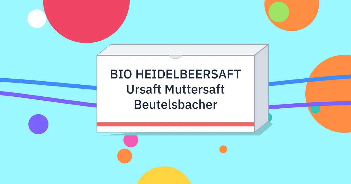 Symbolbild: Packung mit der Aufschrift BIO HEIDELBEERSAFT Ursaft Muttersaft Beutelsbacher (PZN 20597419) – Verfügbarkeit und Bezug in Apotheken in Frankfurt am Main