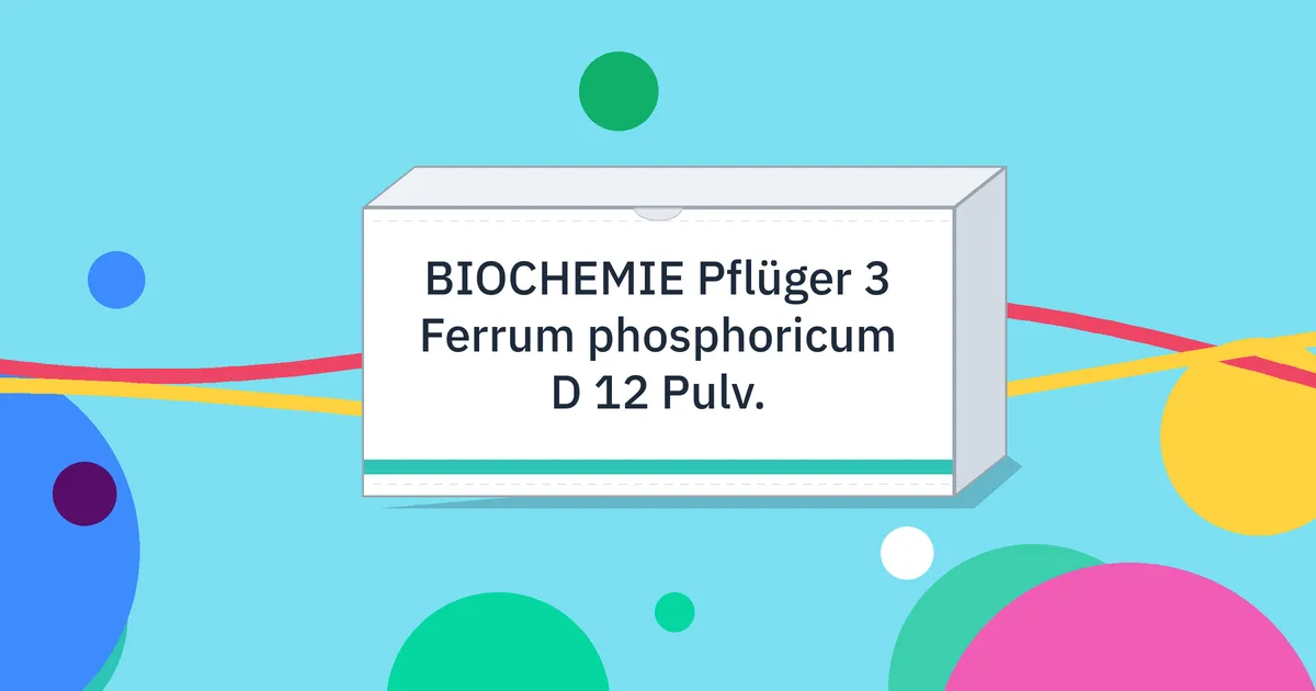 Symbolbild: Packung mit der Aufschrift BIOCHEMIE Pflüger 3 Ferrum phosphoricum D 12 Pulv. (PZN 14016418) – Verfügbarkeit und Bezug in Apotheken in Frankfurt am Main