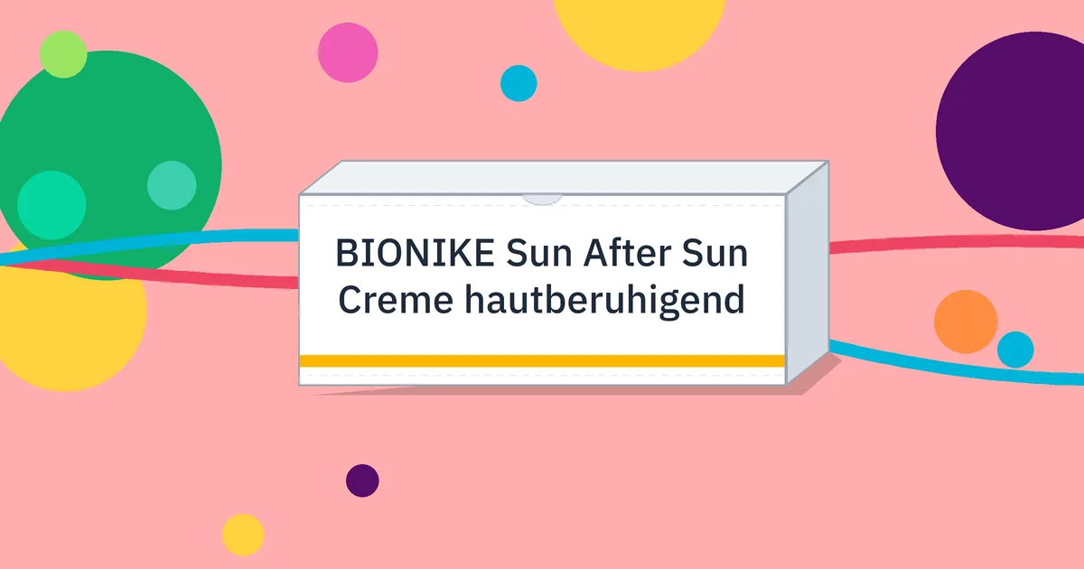 Symbolbild: Packung mit der Aufschrift BIONIKE Sun After Sun Creme hautberuhigend (PZN 12649898) – Verfügbarkeit und Bezug in Apotheken in Frankfurt am Main
