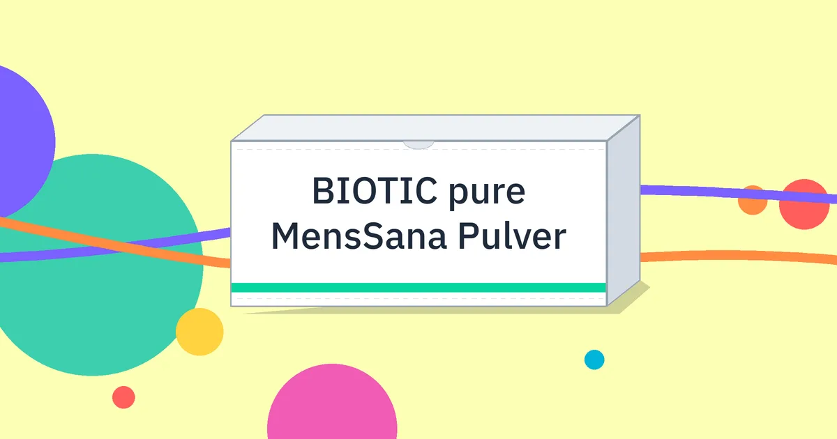 Symbolbild: Packung mit der Aufschrift BIOTIC pure MensSana Pulver (PZN 19208068) – Verfügbarkeit und Bezug in Apotheken in Frankfurt am Main