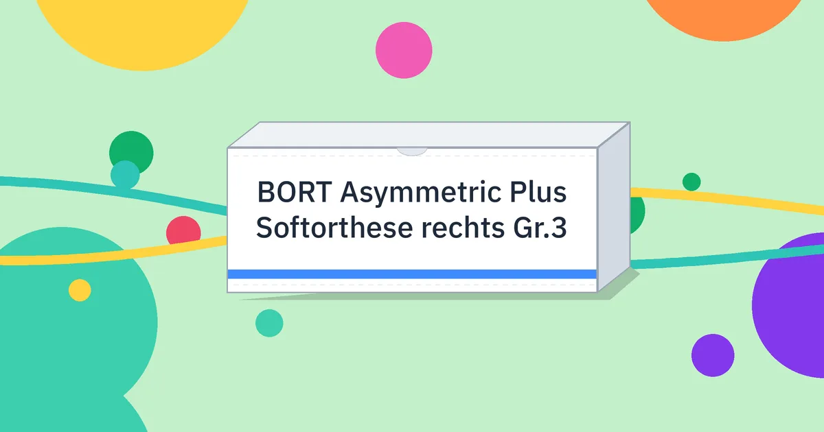 Symbolbild: Packung mit der Aufschrift BORT Asymmetric Plus Softorthese rechts Gr.3 (PZN 16843203) – Verfügbarkeit und Bezug in Apotheken in Frankfurt am Main