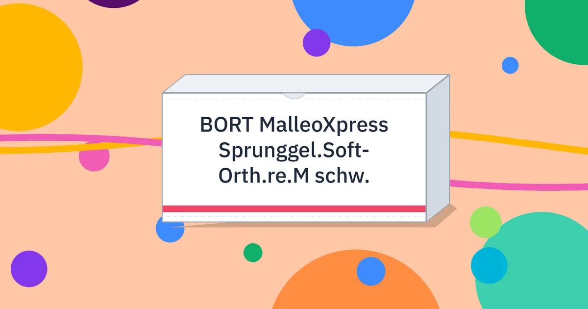 Symbolbild: Packung mit der Aufschrift BORT MalleoXpress Sprunggel.Soft-Orth.re.M schw. (PZN 11581129) – Verfügbarkeit und Bezug in Apotheken in Frankfurt am Main