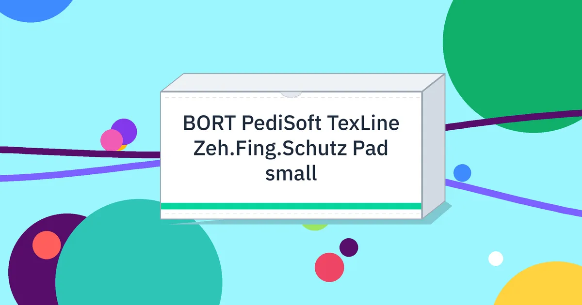 Symbolbild: Packung mit der Aufschrift BORT PediSoft TexLine Zeh.Fing.Schutz Pad small (PZN 05563305) – Verfügbarkeit und Bezug in Apotheken in Frankfurt am Main
