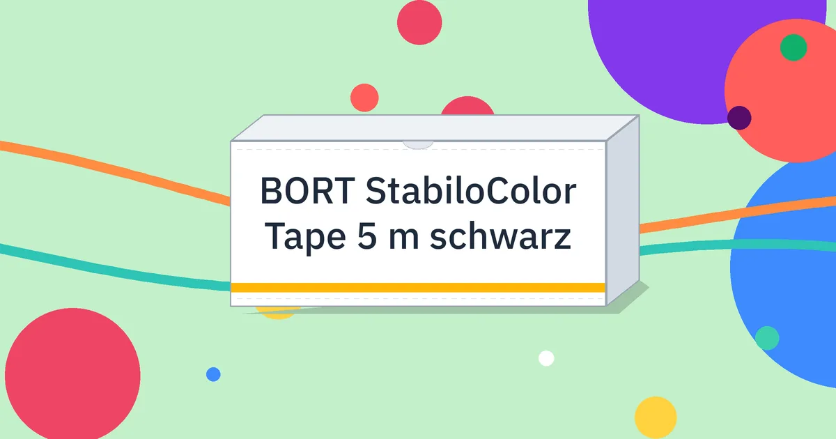 Symbolbild: Packung mit der Aufschrift BORT StabiloColor Tape 5 m schwarz (PZN 13911482) – Verfügbarkeit und Bezug in Apotheken in Frankfurt am Main