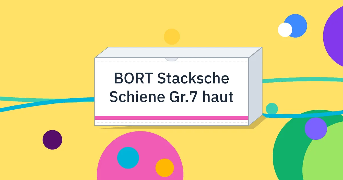Symbolbild: Packung mit der Aufschrift BORT Stacksche Schiene Gr.7 haut (PZN 02735119) – Verfügbarkeit und Bezug in Apotheken in Frankfurt am Main