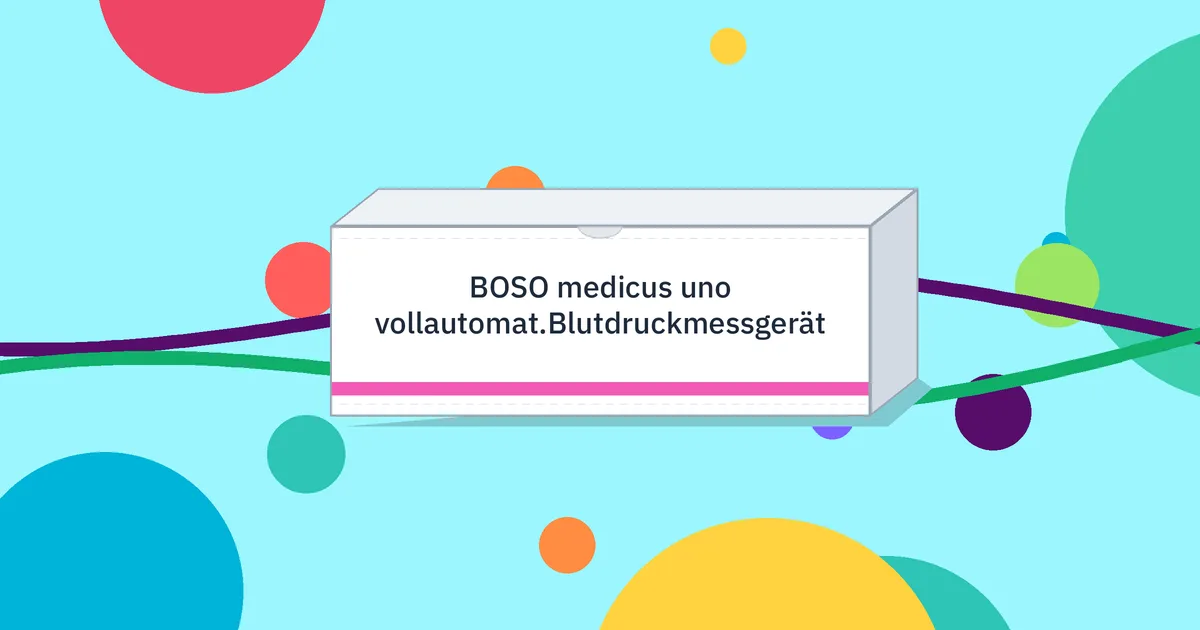 Symbolbild: Packung mit der Aufschrift BOSO medicus uno vollautomat.Blutdruckmessgerät (PZN 02227831) – Verfügbarkeit und Bezug in Apotheken in Frankfurt am Main