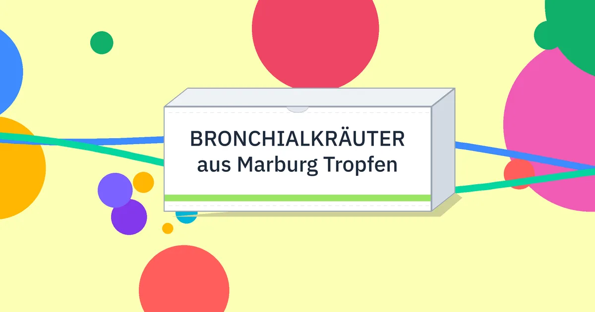 Symbolbild: Packung mit der Aufschrift BRONCHIALKRÄUTER aus Marburg Tropfen (PZN 18909969) – Verfügbarkeit und Bezug in Apotheken in Frankfurt am Main