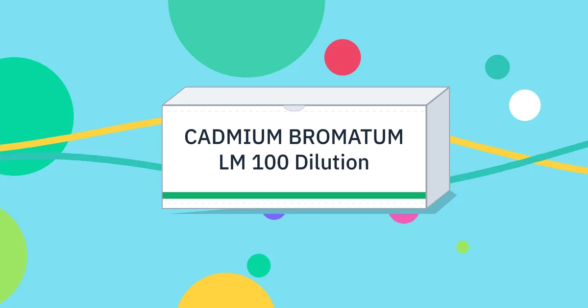 Symbolbild: Packung mit der Aufschrift CADMIUM BROMATUM LM 100 Dilution (PZN 12798138) – Verfügbarkeit und Bezug in Apotheken in Frankfurt am Main
