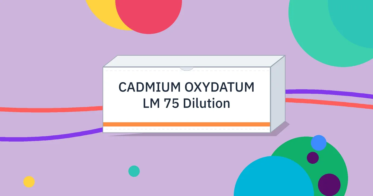 Symbolbild: Packung mit der Aufschrift CADMIUM OXYDATUM LM 75 Dilution (PZN 13401657) – Verfügbarkeit und Bezug in Apotheken in Frankfurt am Main