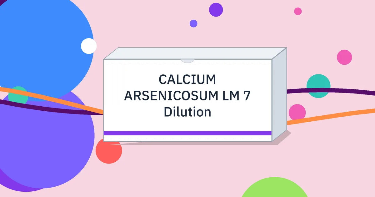 Symbolbild: Packung mit der Aufschrift CALCIUM ARSENICOSUM LM 7 Dilution (PZN 12799959) – Verfügbarkeit und Bezug in Apotheken in Frankfurt am Main