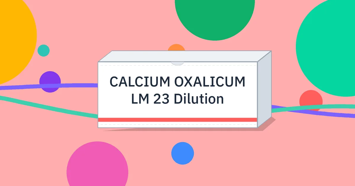 Symbolbild: Packung mit der Aufschrift CALCIUM OXALICUM LM 23 Dilution (PZN 13410366) – Verfügbarkeit und Bezug in Apotheken in Frankfurt am Main