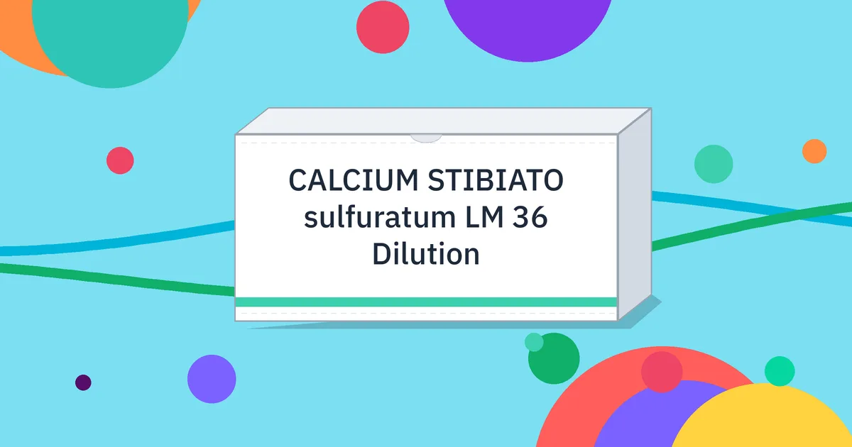 Symbolbild: Packung mit der Aufschrift CALCIUM STIBIATO sulfuratum LM 36 Dilution (PZN 12806760) – Verfügbarkeit und Bezug in Apotheken in Frankfurt am Main