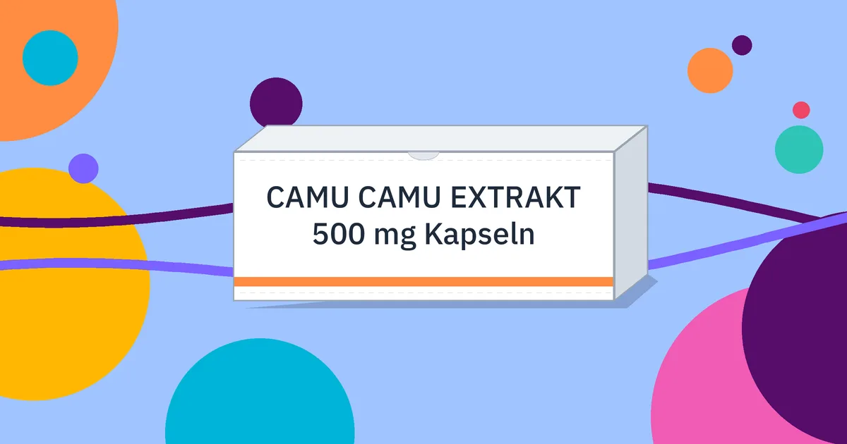 Symbolbild: Packung mit der Aufschrift CAMU CAMU EXTRAKT 500 mg Kapseln (PZN 09463405) – Verfügbarkeit und Bezug in Apotheken in Frankfurt am Main
