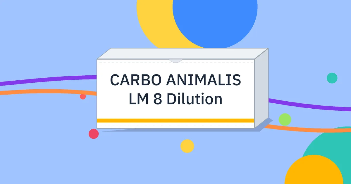 Symbolbild: Packung mit der Aufschrift CARBO ANIMALIS LM 8 Dilution (PZN 12809020) – Verfügbarkeit und Bezug in Apotheken in Frankfurt am Main