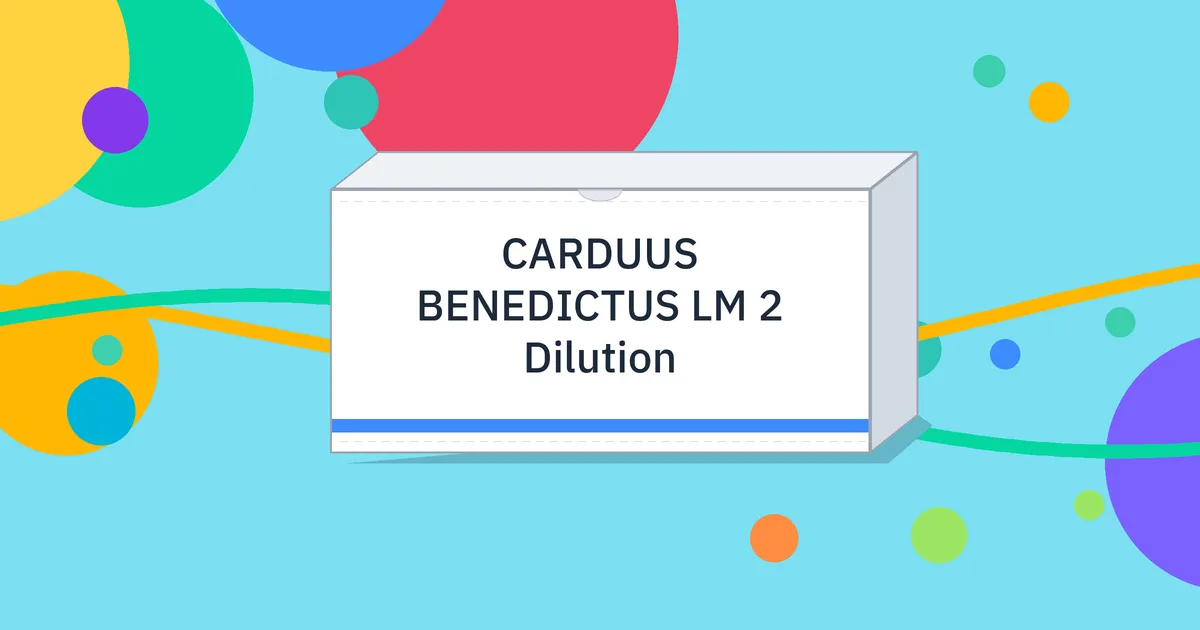 Symbolbild: Packung mit der Aufschrift CARDUUS BENEDICTUS LM 2 Dilution (PZN 13429963) – Verfügbarkeit und Bezug in Apotheken in Frankfurt am Main