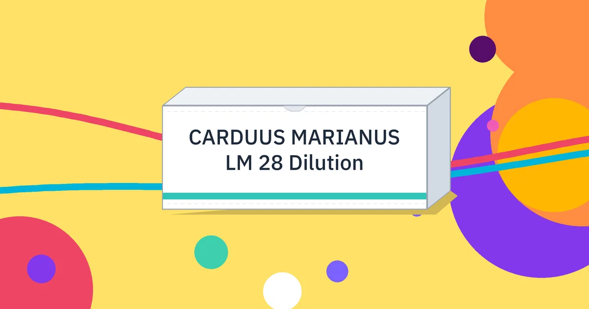 Symbolbild: Packung mit der Aufschrift CARDUUS MARIANUS LM 28 Dilution (PZN 12810945) – Verfügbarkeit und Bezug in Apotheken in Frankfurt am Main