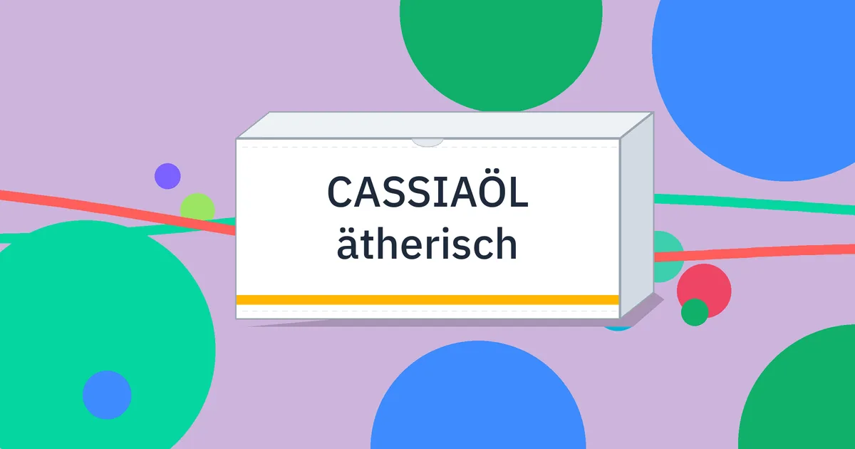 Symbolbild: Packung mit der Aufschrift CASSIAÖL ätherisch (PZN 01176592) – Verfügbarkeit und Bezug in Apotheken in Frankfurt am Main