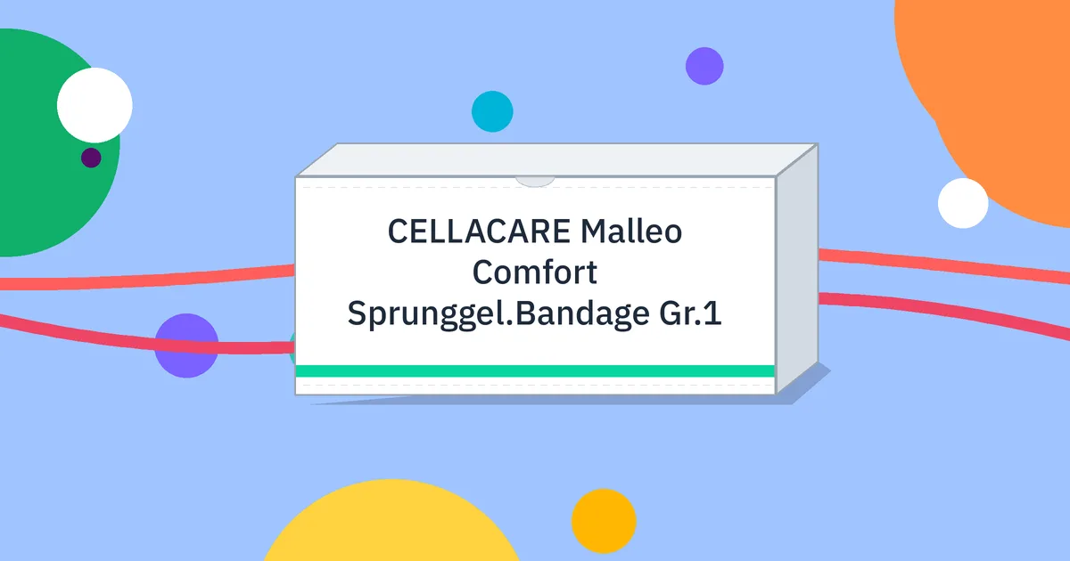Symbolbild: Packung mit der Aufschrift CELLACARE Malleo Comfort Sprunggel.Bandage Gr.1 (PZN 11664803) – Verfügbarkeit und Bezug in Apotheken in Frankfurt am Main