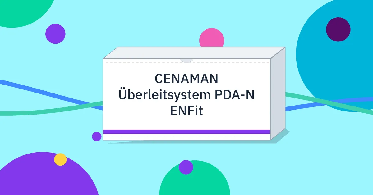 Symbolbild: Packung mit der Aufschrift CENAMAN Überleitsystem PDA-N ENFit (PZN 12351526) – Verfügbarkeit und Bezug in Apotheken in Frankfurt am Main