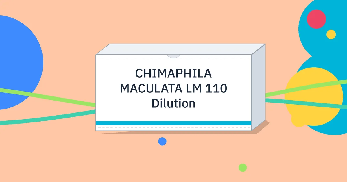 Symbolbild: Packung mit der Aufschrift CHIMAPHILA MACULATA LM 110 Dilution (PZN 13442076) – Verfügbarkeit und Bezug in Apotheken in Frankfurt am Main