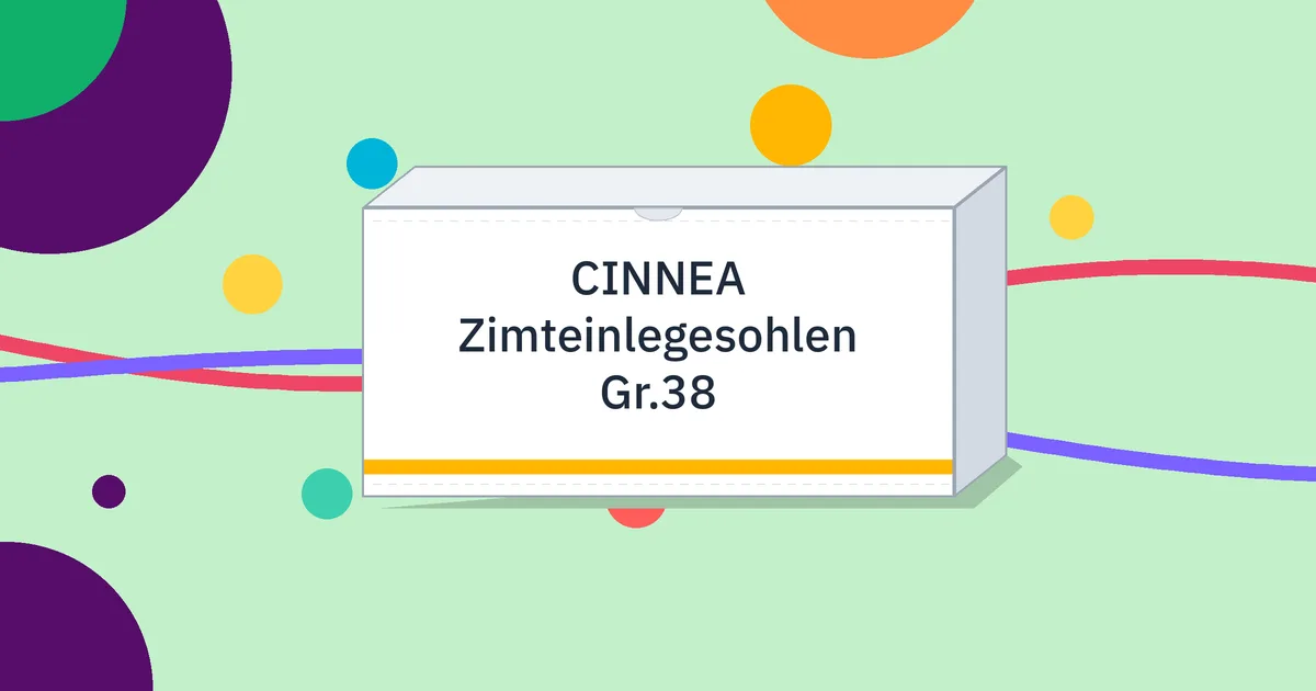 Symbolbild: Packung mit der Aufschrift CINNEA Zimteinlegesohlen Gr.38 (PZN 01909511) – Verfügbarkeit und Bezug in Apotheken in Frankfurt am Main