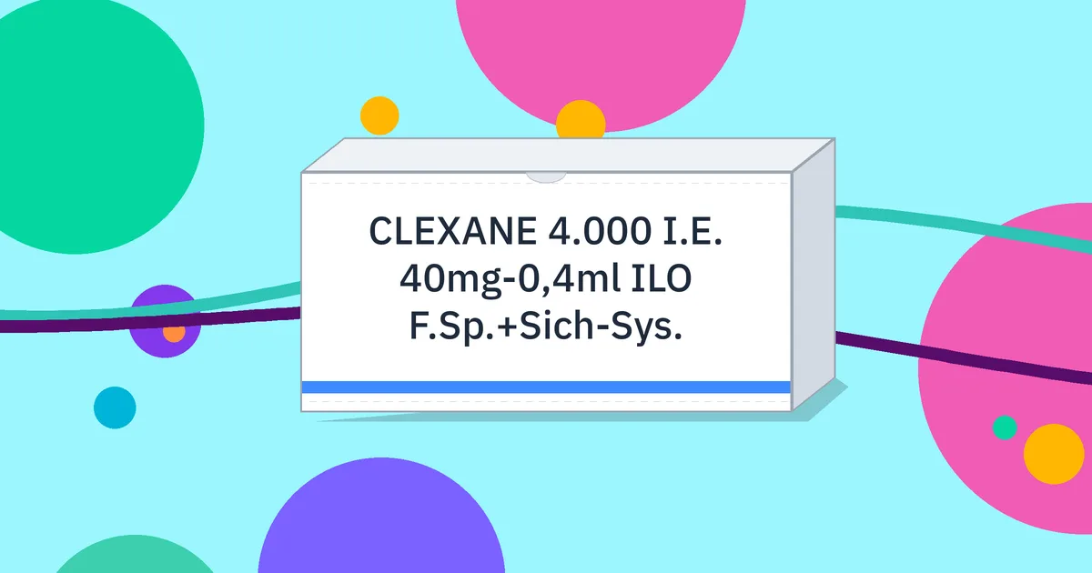Symbolbild: Packung mit der Aufschrift CLEXANE 4.000 I.E. 40mg-0,4ml ILO F.Sp.+Sich-Sys. (PZN 13827422) – Verfügbarkeit und Bezug in Apotheken in Frankfurt am Main