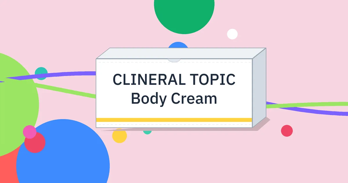 Symbolbild: Packung mit der Aufschrift CLINERAL TOPIC Body Cream (PZN 12459991) – Verfügbarkeit und Bezug in Apotheken in Frankfurt am Main