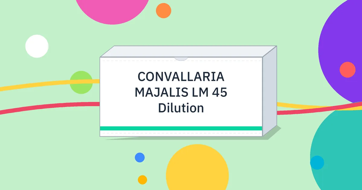 Symbolbild: Packung mit der Aufschrift CONVALLARIA MAJALIS LM 45 Dilution (PZN 12833768) – Verfügbarkeit und Bezug in Apotheken in Frankfurt am Main