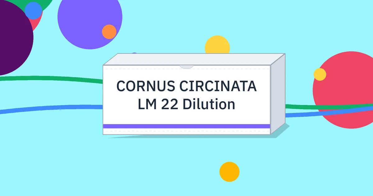 Symbolbild: Packung mit der Aufschrift CORNUS CIRCINATA LM 22 Dilution (PZN 13452264) – Verfügbarkeit und Bezug in Apotheken in Frankfurt am Main