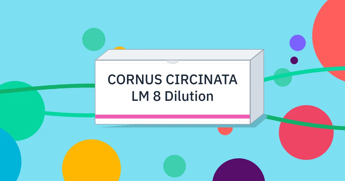 Symbolbild: Packung mit der Aufschrift CORNUS CIRCINATA LM 8 Dilution (PZN 13452092) – Verfügbarkeit und Bezug in Apotheken in Frankfurt am Main