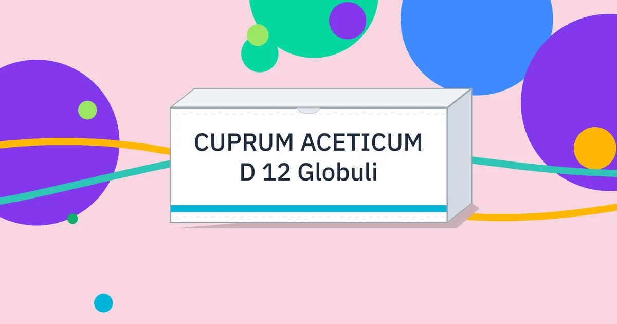 Symbolbild: Packung mit der Aufschrift CUPRUM ACETICUM D 12 Globuli (PZN 04214465) – Verfügbarkeit und Bezug in Apotheken in Frankfurt am Main