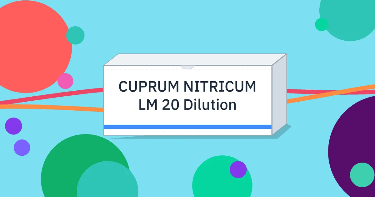 Symbolbild: Packung mit der Aufschrift CUPRUM NITRICUM LM 20 Dilution (PZN 12838671) – Verfügbarkeit und Bezug in Apotheken in Frankfurt am Main