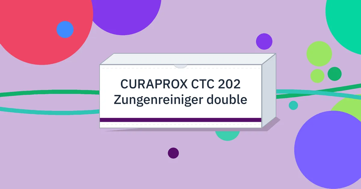 Symbolbild: Packung mit der Aufschrift CURAPROX CTC 202 Zungenreiniger double (PZN 05013941) – Verfügbarkeit und Bezug in Apotheken in Frankfurt am Main