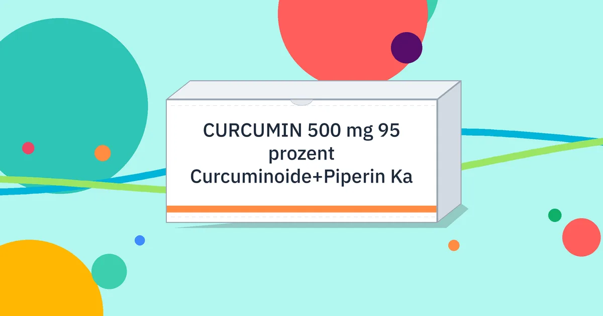 Symbolbild: Packung mit der Aufschrift CURCUMIN 500 mg 95 prozent Curcuminoide+Piperin Ka (PZN 16677130) – Verfügbarkeit und Bezug in Apotheken in Frankfurt am Main