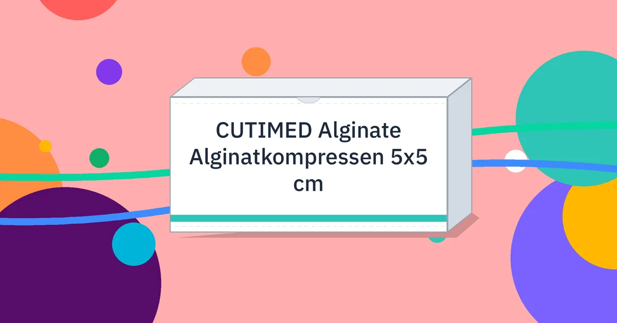 Symbolbild: Packung mit der Aufschrift CUTIMED Alginate Alginatkompressen 5x5 cm (PZN 12654882) – Verfügbarkeit und Bezug in Apotheken in Frankfurt am Main