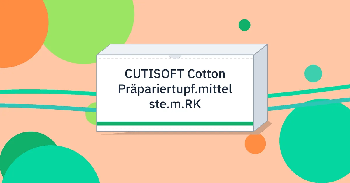 Symbolbild: Packung mit der Aufschrift CUTISOFT Cotton Präpariertupf.mittel ste.m.RK (PZN 03902134) – Verfügbarkeit und Bezug in Apotheken in Frankfurt am Main
