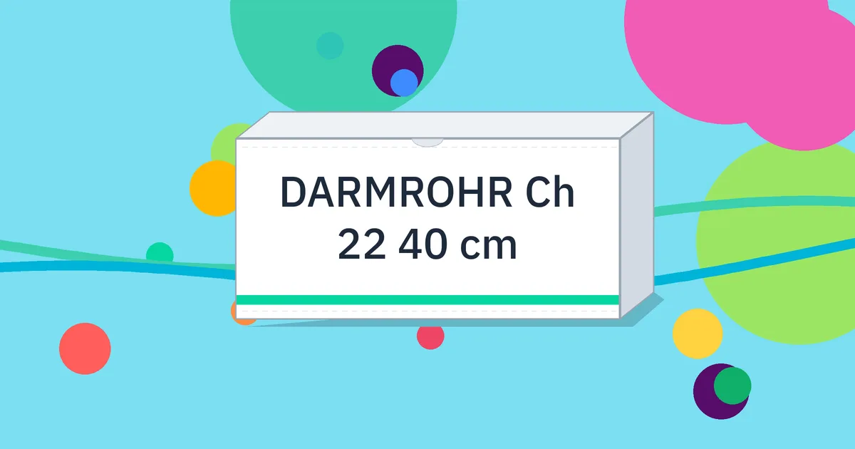 Symbolbild: Packung mit der Aufschrift DARMROHR Ch 22 40 cm (PZN 00725683) – Verfügbarkeit und Bezug in Apotheken in Frankfurt am Main
