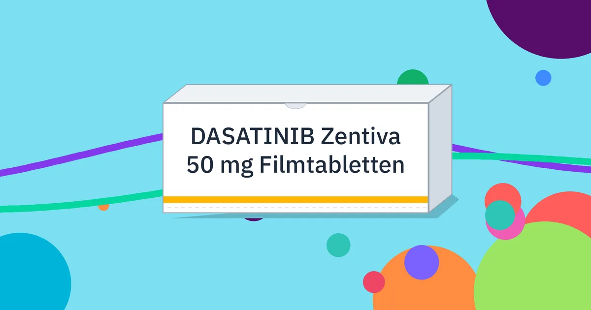 Symbolbild: Packung mit der Aufschrift DASATINIB Zentiva 50 mg Filmtabletten (PZN 20194006) – Verfügbarkeit und Bezug in Apotheken in Frankfurt am Main