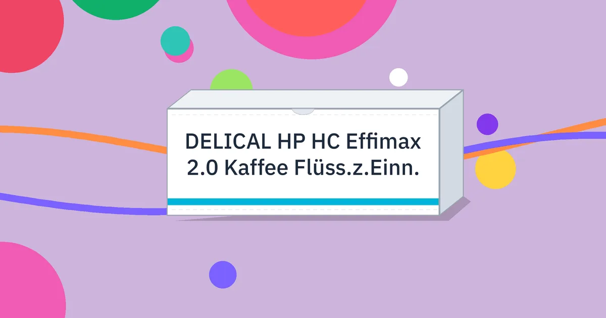 Symbolbild: Packung mit der Aufschrift DELICAL HP HC Effimax 2.0 Kaffee Flüss.z.Einn. (PZN 15744769) – Verfügbarkeit und Bezug in Apotheken in Frankfurt am Main