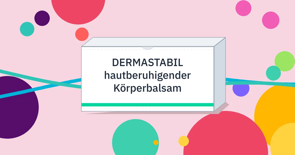 Symbolbild: Packung mit der Aufschrift DERMASTABIL hautberuhigender Körperbalsam (PZN 15374048) – Verfügbarkeit und Bezug in Apotheken in Frankfurt am Main