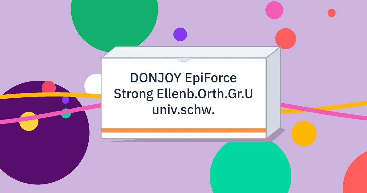 Symbolbild: Packung mit der Aufschrift DONJOY EpiForce Strong Ellenb.Orth.Gr.U univ.schw. (PZN 18737741) – Verfügbarkeit und Bezug in Apotheken in Frankfurt am Main