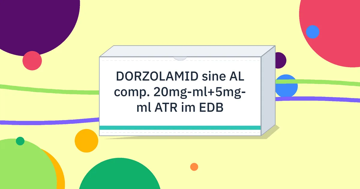 Symbolbild: Packung mit der Aufschrift DORZOLAMID sine AL comp. 20mg-ml+5mg-ml ATR im EDB (PZN 18010944) – Verfügbarkeit und Bezug in Apotheken in Frankfurt am Main