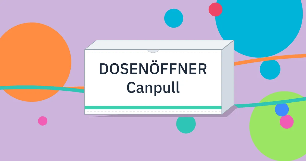 Symbolbild: Packung mit der Aufschrift DOSENÖFFNER Canpull (PZN 08917301) – Verfügbarkeit und Bezug in Apotheken in Frankfurt am Main