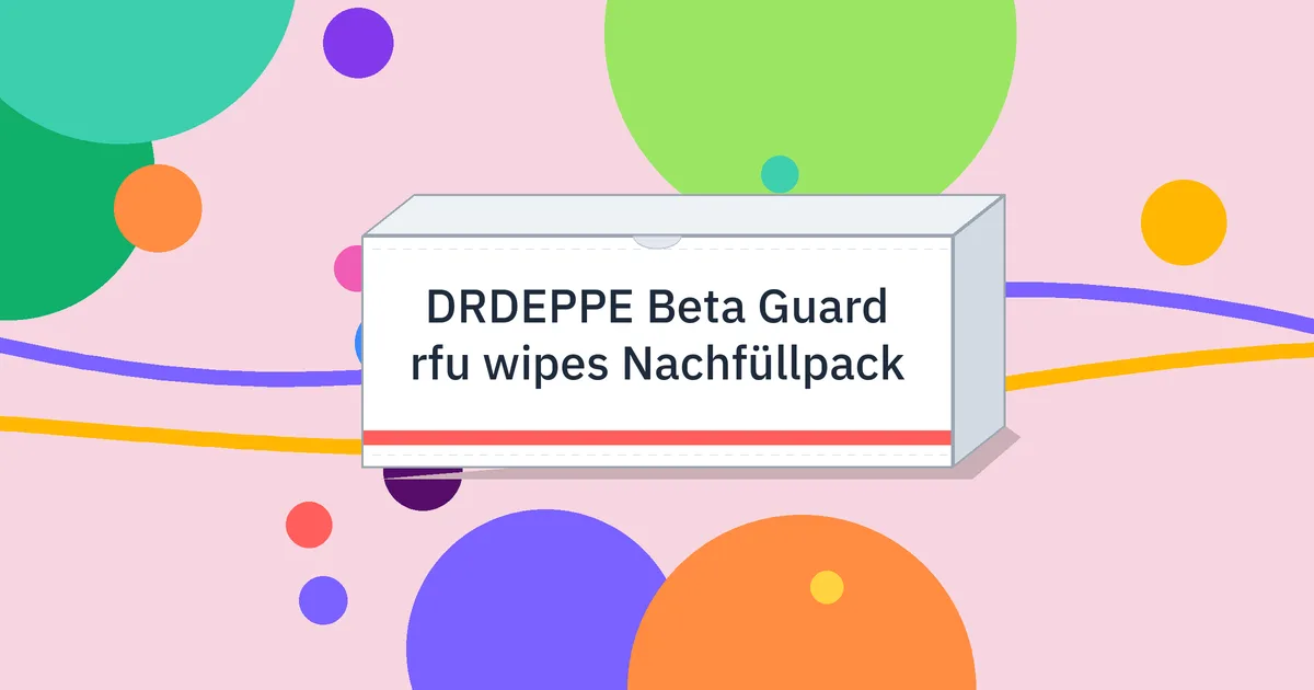 Symbolbild: Packung mit der Aufschrift DRDEPPE Beta Guard rfu wipes Nachfüllpack (PZN 18312303) – Verfügbarkeit und Bezug in Apotheken in Frankfurt am Main