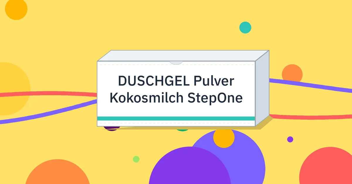 Symbolbild: Packung mit der Aufschrift DUSCHGEL Pulver Kokosmilch StepOne (PZN 17430822) – Verfügbarkeit und Bezug in Apotheken in Frankfurt am Main