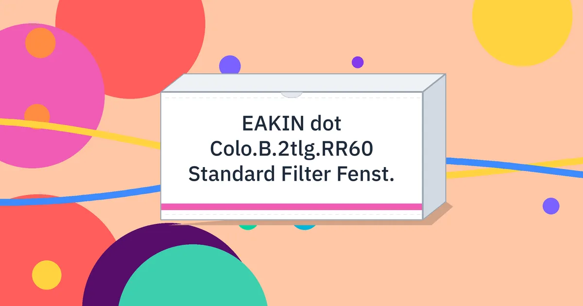 Symbolbild: Packung mit der Aufschrift EAKIN dot Colo.B.2tlg.RR60 Standard Filter Fenst. (PZN 11870247) – Verfügbarkeit und Bezug in Apotheken in Frankfurt am Main