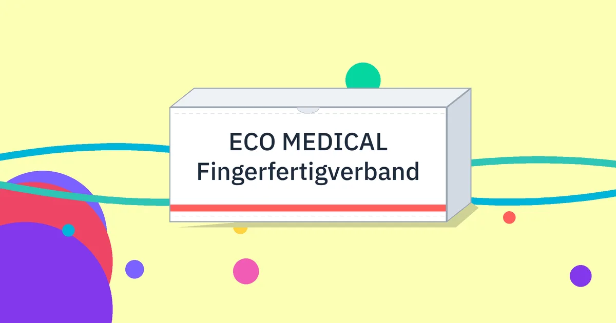 Symbolbild: Packung mit der Aufschrift ECO MEDICAL Fingerfertigverband (PZN 10109034) – Verfügbarkeit und Bezug in Apotheken in Frankfurt am Main